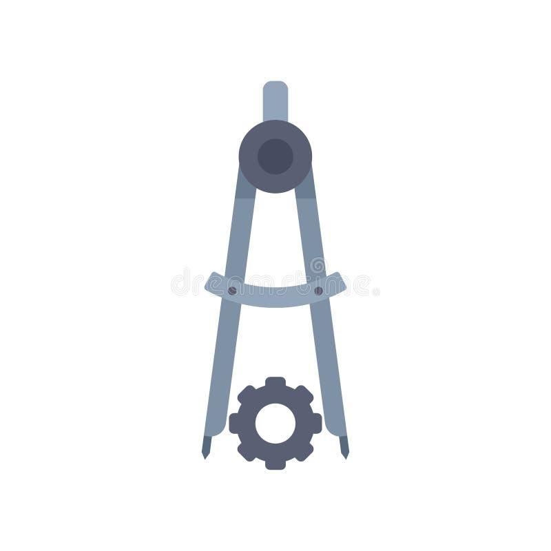 Compass Drawing Tool Holding a Cogwheel Gear for Engineering Design ...