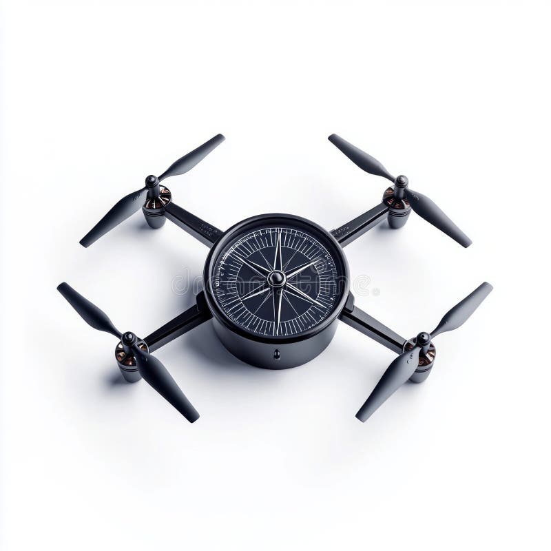 Compass Drone Transformation Stock Illustration - Illustration of ...
