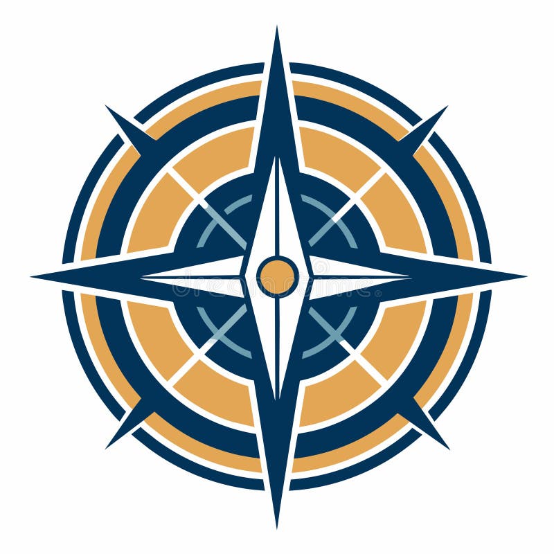 A Compass Emblem Displayed on a Plain White Backdrop, an Emblem ...