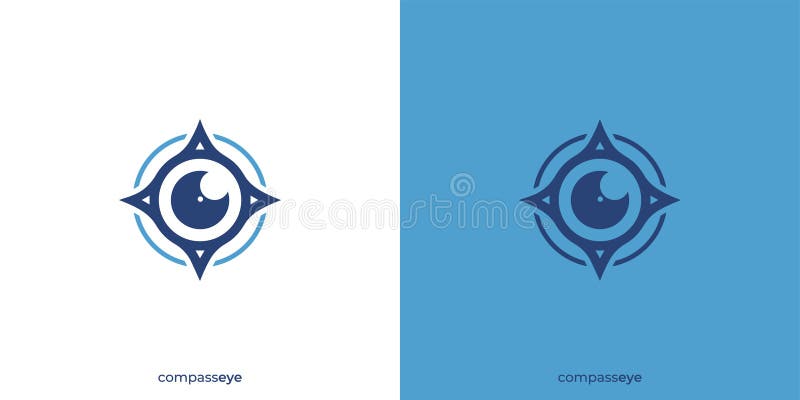 Compass Eye Logo. Eyeball and Compass with Minimalist Style Stock ...