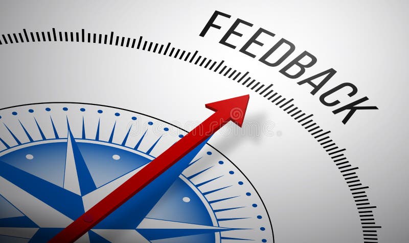 Compass with a Feedback Icon. Stock Illustration - Illustration of ...