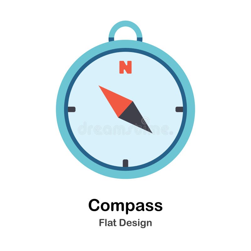 Compass Flat Illustration stock vector. Illustration of exploration ...