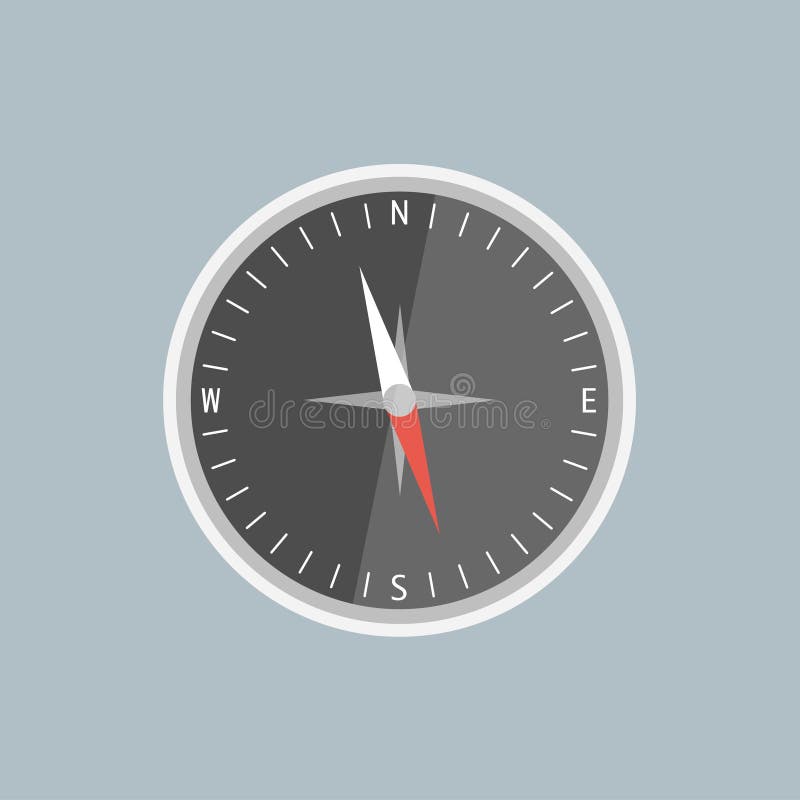 Compass Flat Design Grey Background Showing Nord Stock Vector ...