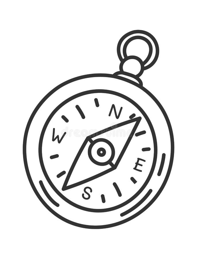 Compass Flat Icon Show Direction Stock Vector - Illustration of ...