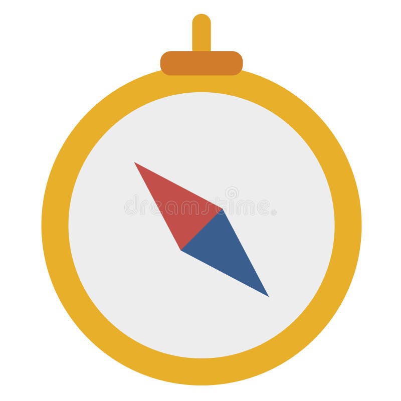 Compass Flat Illustration on White Stock Vector - Illustration of south ...