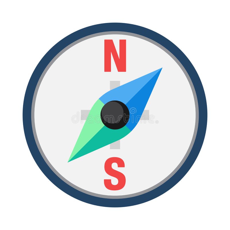 Compass Flat Logo Icon. Navigation Vector Illustration Stock Vector ...
