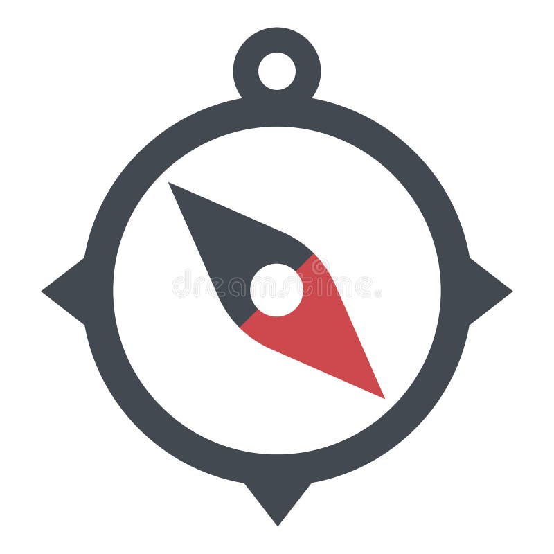Compass Flat Logo Icon. Navigation Vector Illustration Stock Vector ...