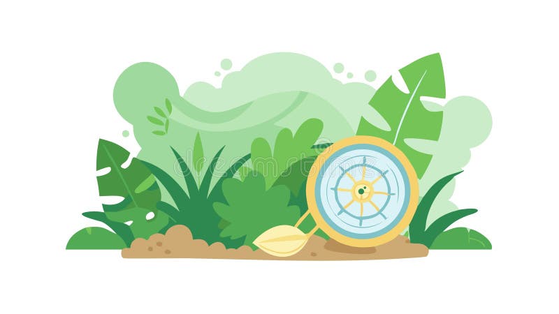 Compass Forest Green Landscape Guide, Vector Design Generative AI Stock ...