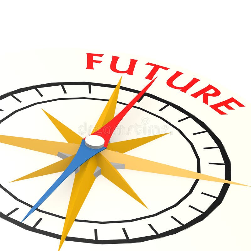 Compass with future word stock illustration. Illustration of design ...
