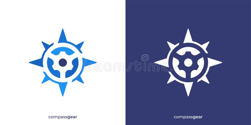 Simple Compass Gear Logo. Compass and Gear Icon Graphic Stock Vector ...