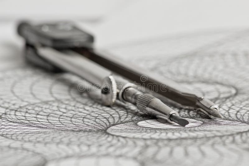 Compass and Geometric Shapes Stock Image - Image of paperwork ...