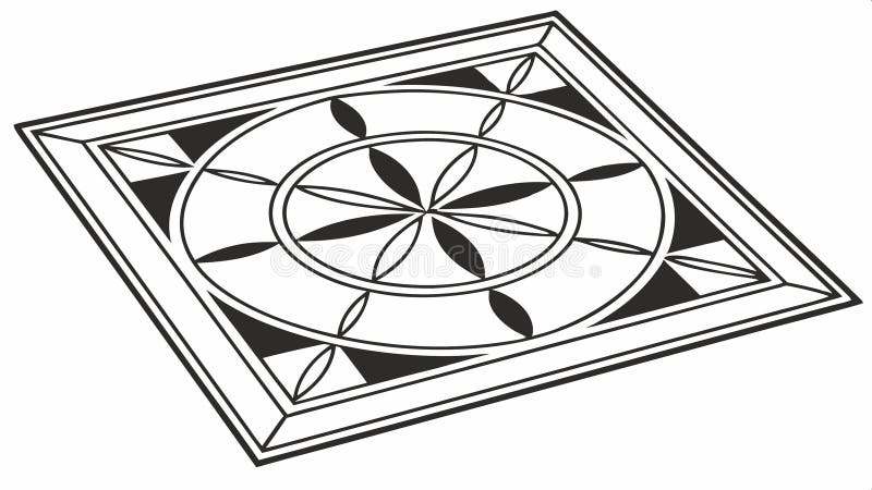 Compass Geometric Tile, Navigation Pattern for Floor Design. Vector ...