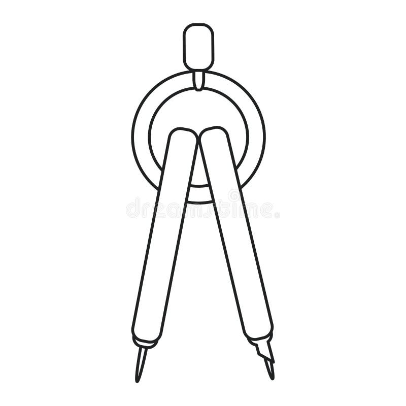 Compass Geometry Drawing School Thin Line Stock Vector - Illustration ...