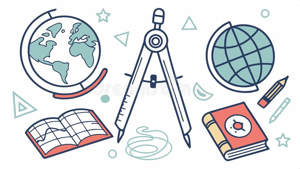 Compass Globe Book Navigation Global Learning Vector Design Generative ...