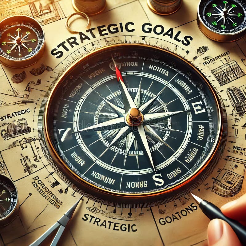 Compass of Goals a Compass Pointing in Different Directions Repr Stock ...