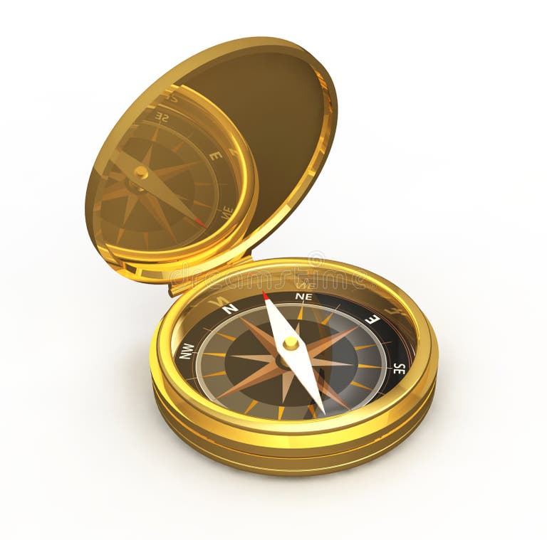 Compass Gold stock illustration. Illustration of white - 8786449