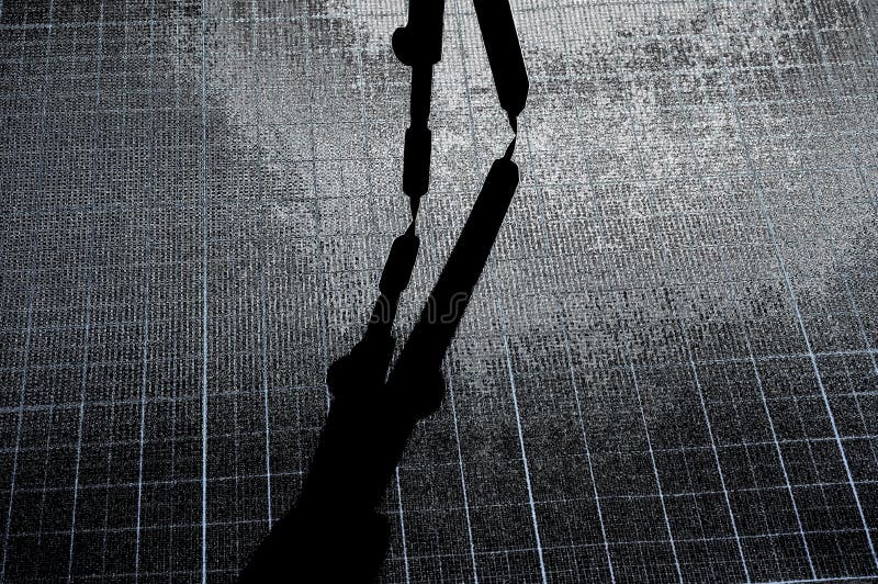 Compass on graph paper stock image. Image of dimension - 79042287