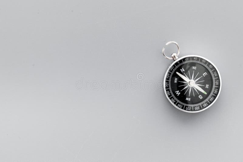Compass on Gray Background Top View Copy Space Stock Image - Image of ...