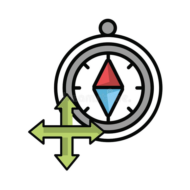 Compass Guide Device with Arrows Stock Vector - Illustration of guide ...