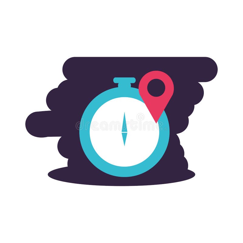 Compass Guide Device with Pin Location Stock Illustration ...