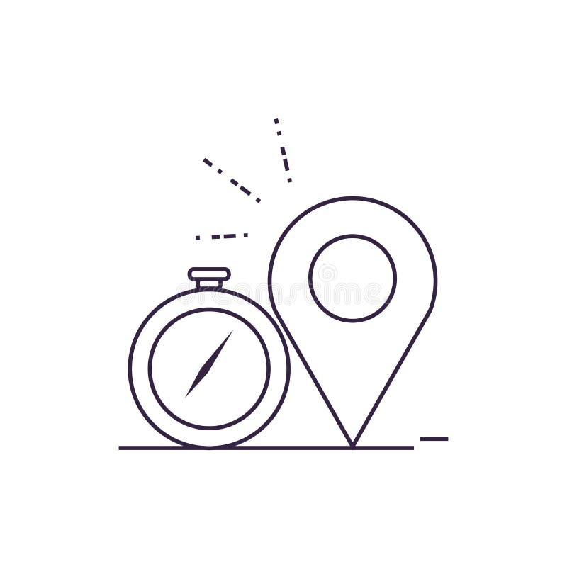 Compass Guide Device with Pin Location Stock Illustration ...