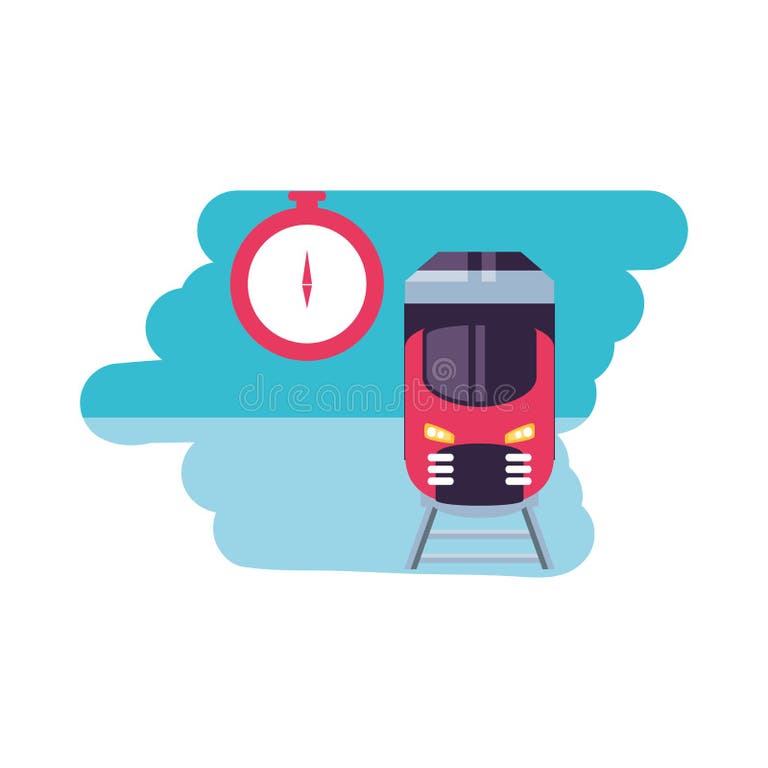 Compass Guide Device with Train Stock Illustration - Illustration of ...