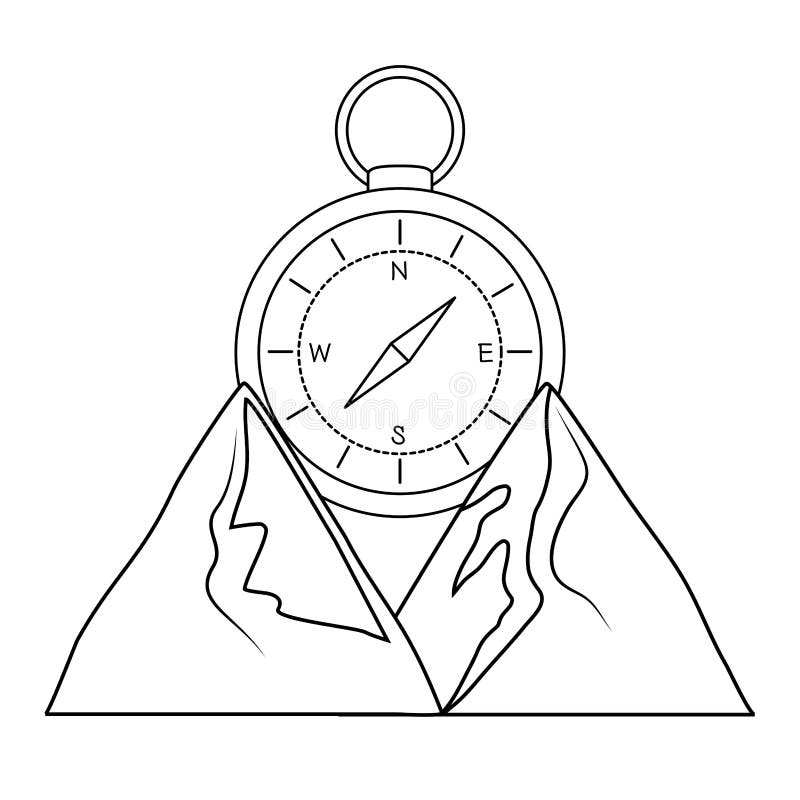 Mountains And Compass Abstract Tattoo Vector Stock Vector ...