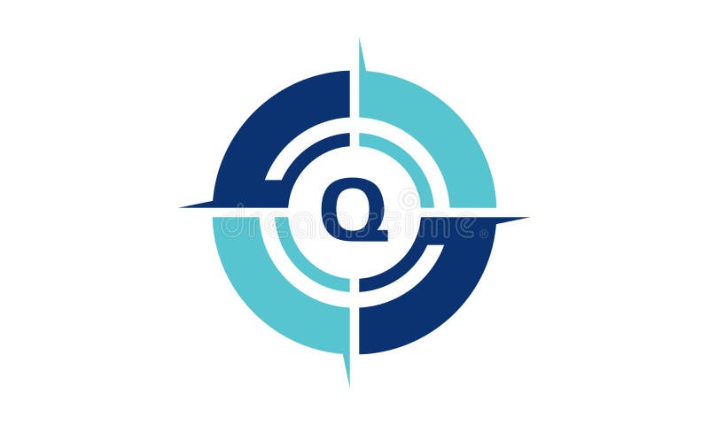 Compass Guide Solution Initial Q Stock Vector - Illustration of ...