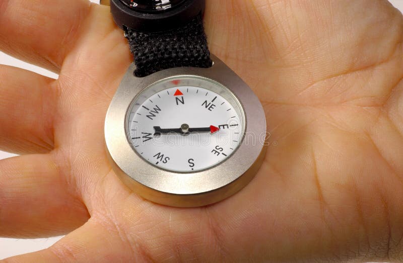 Compass in Hand stock image. Image of palm, conceptual - 129497