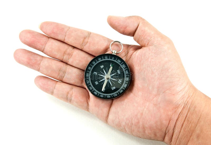 Compass in hand stock photo. Image of east, guidance - 21668580