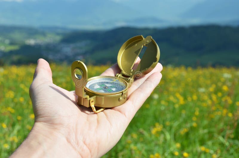 Compass and hand stock photo. Image of outdoors, math, inch - 132734
