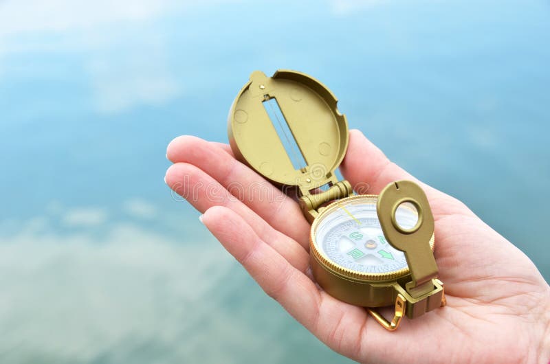 Compass in the hand stock photo. Image of magnetic, number - 40384162