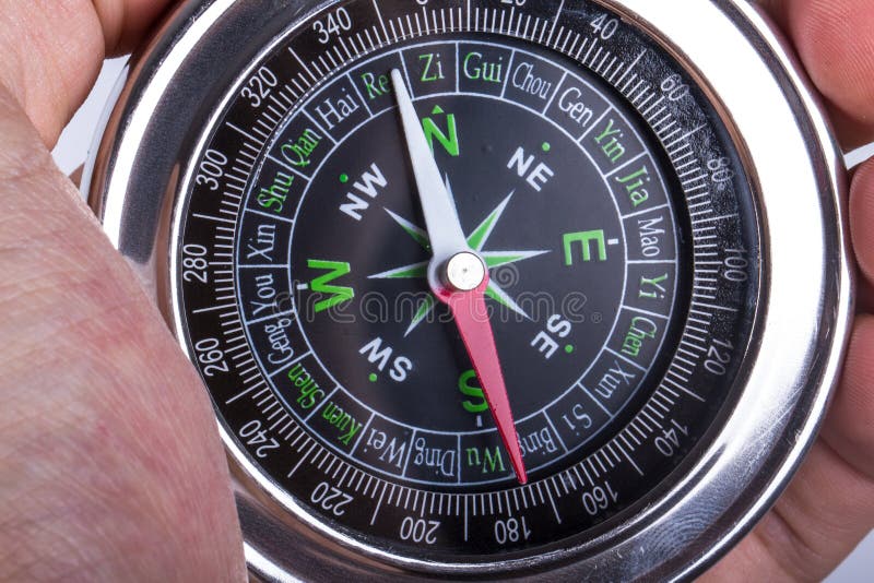 Compass on Hand stock photo. Image of close, vacation - 43948388