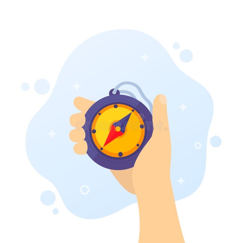 Compass in a Hand Vector Illustration, Art Stock Illustration ...