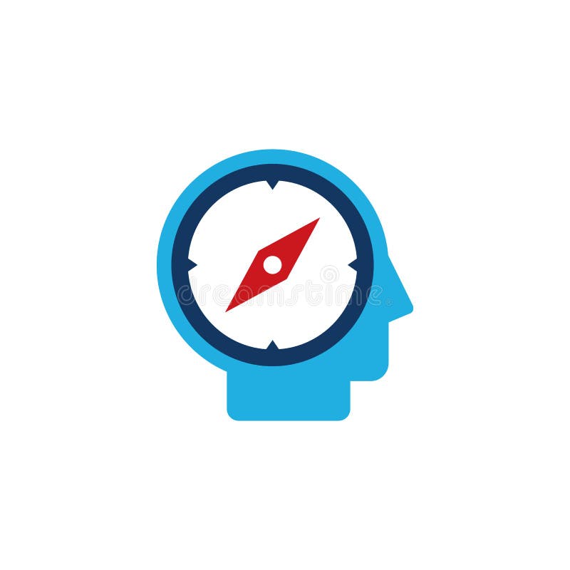 Compass Head Logo Icon Design Stock Vector - Illustration of geography ...