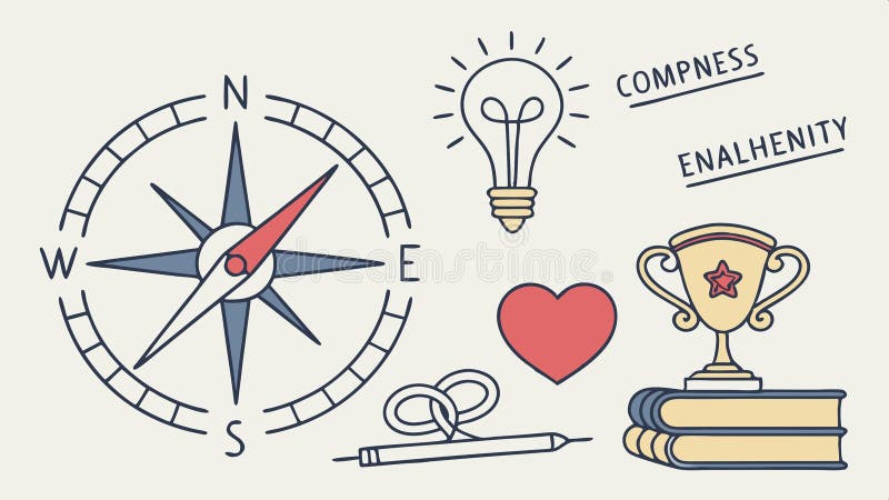 Compass with Heart, Navigation Tool, Love of Direction and Compass ...