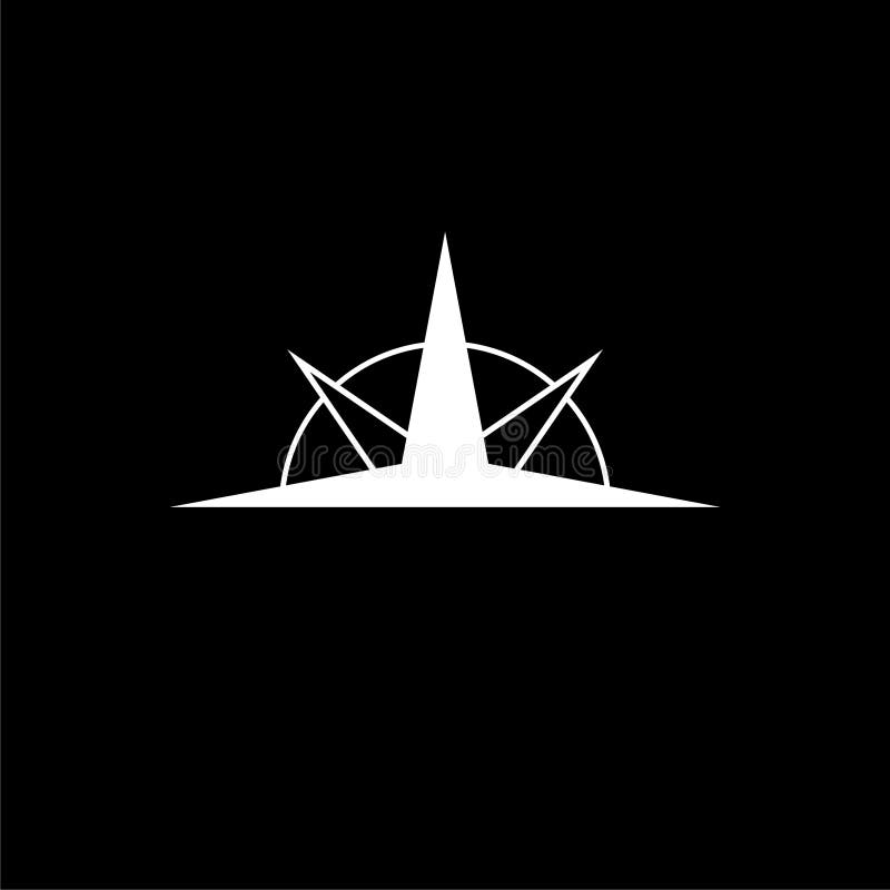 Compass Icon on Black Background Stock Vector - Illustration of concept ...