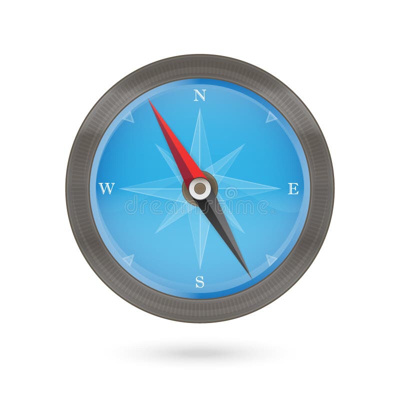 Compass Icon Blue and Brown on a White Stock Vector - Illustration of ...