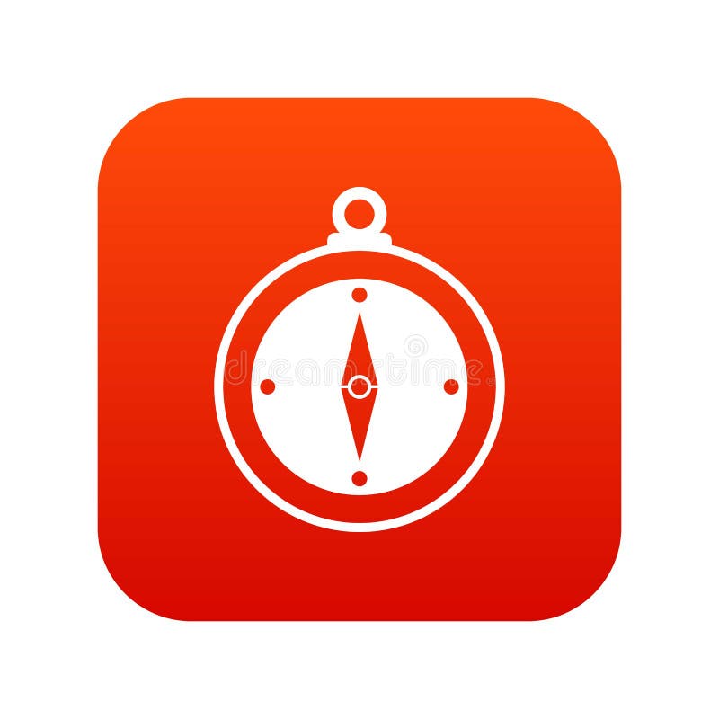 Compass icon digital red stock vector. Illustration of cartography ...