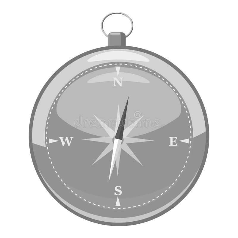 Compass Icon, Gray Monochrome Style Stock Vector - Illustration of ...
