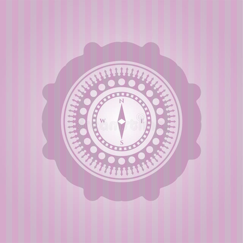 Compass Icon Inside Pink Emblem. Retro. Concept Design. EPS10 Stock ...