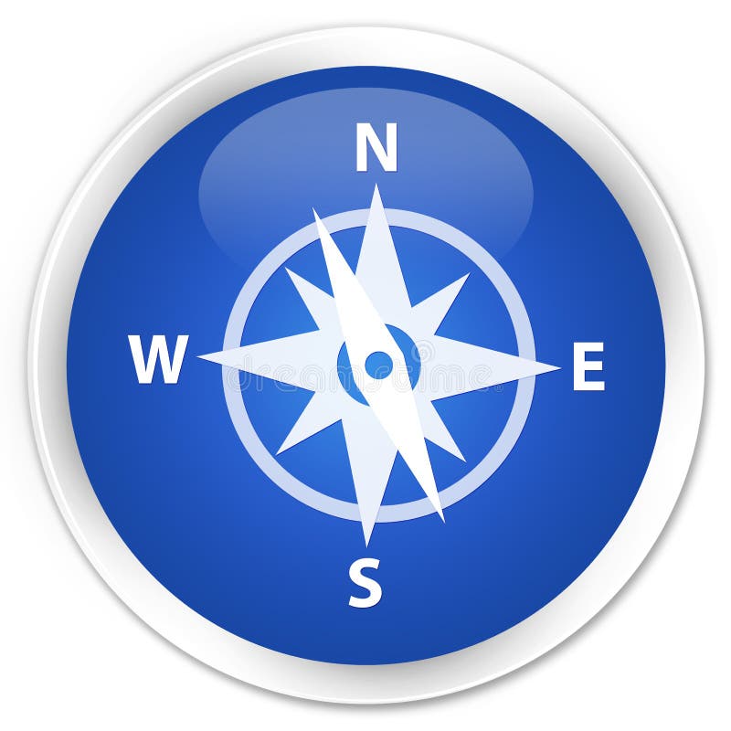 Compass Icon Special Cyan Blue Square Button Stock Illustration Illustration Of East Button