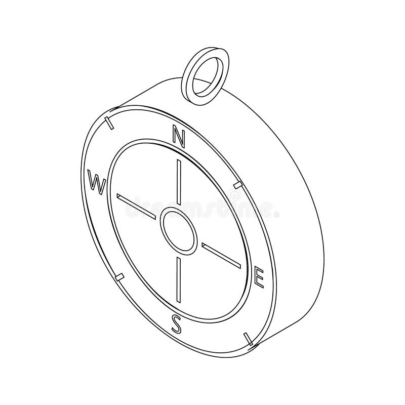 Compass Icon, Isometric 3d Style Stock Vector - Illustration of north ...