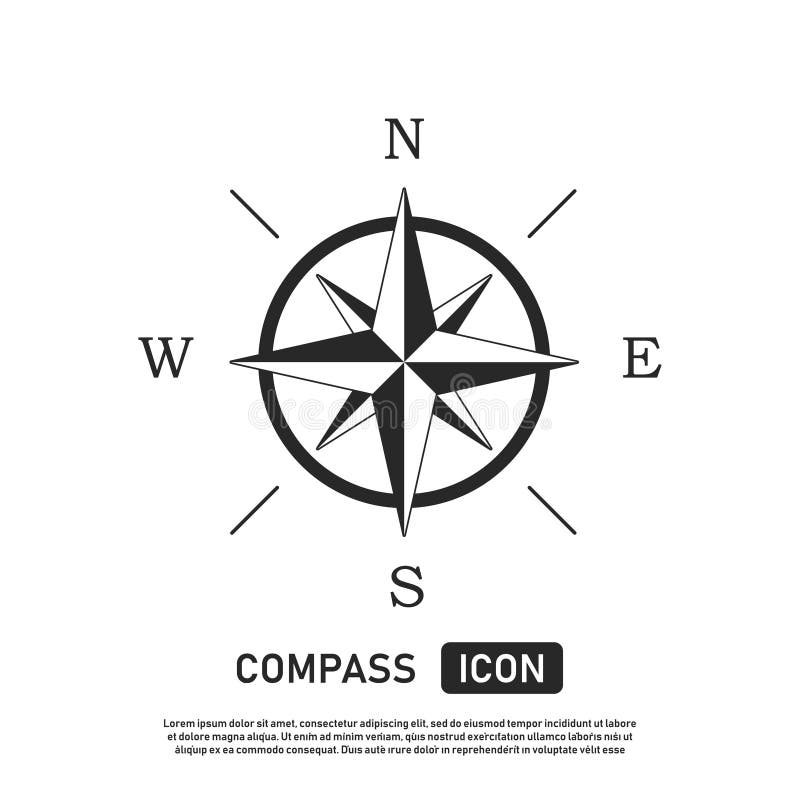 Compass Icon. Location Symbol. West North South East Indicator Stock ...