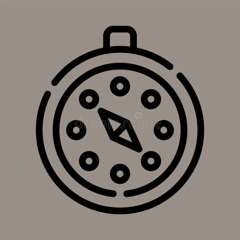 Compass Icon Isolated on Gray Background Stock Vector - Illustration of ...