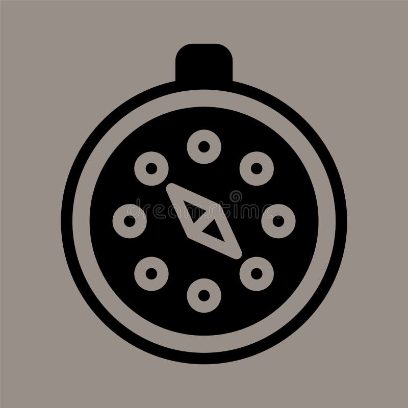 Compass Icon Isolated on Gray Background Stock Vector - Illustration of ...