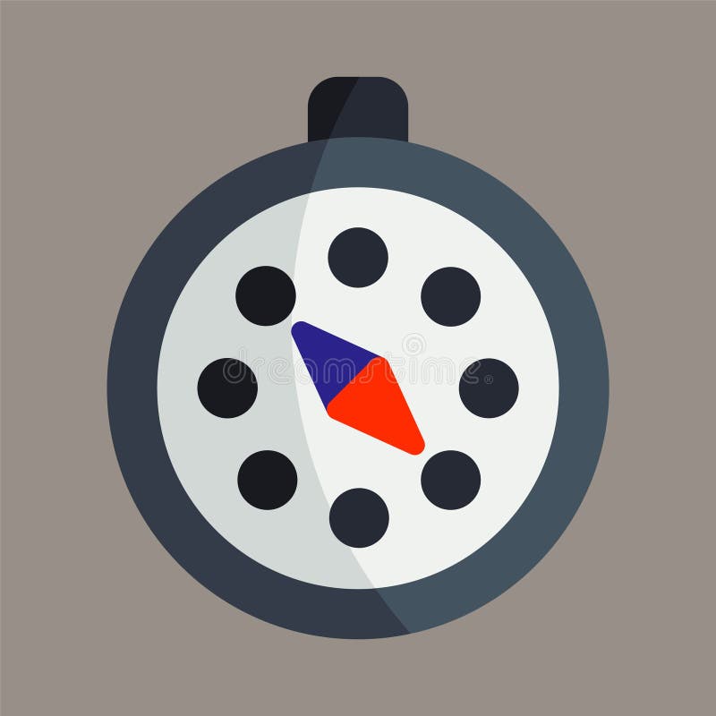 Compass Icon Isolated on Gray Background Stock Vector - Illustration of ...