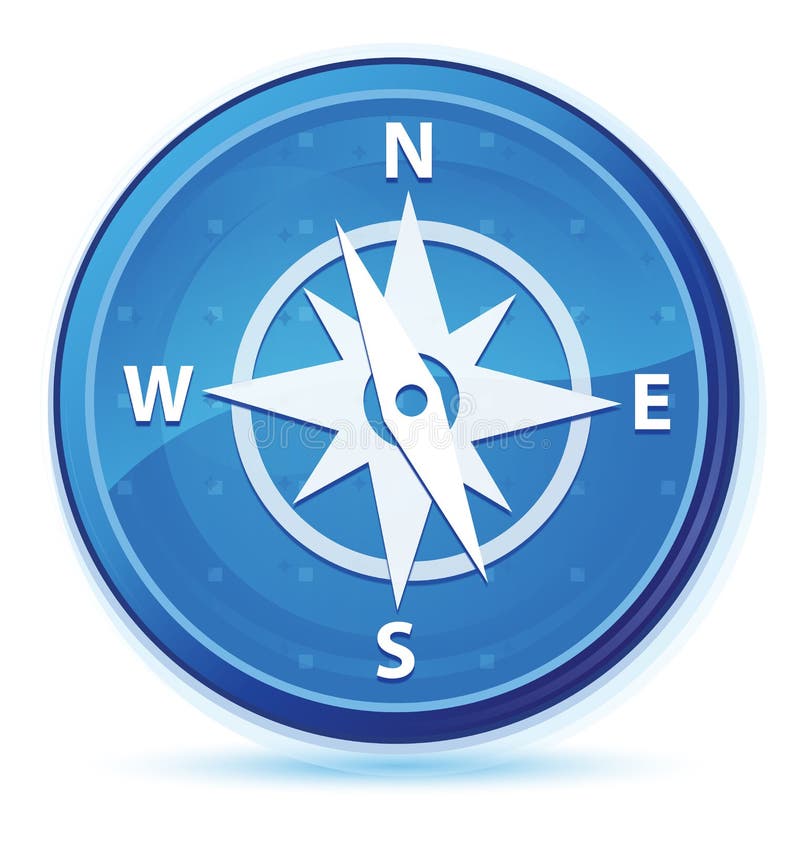 Compass Icon Glossy Cyan Blue Round Button Stock Illustration ...