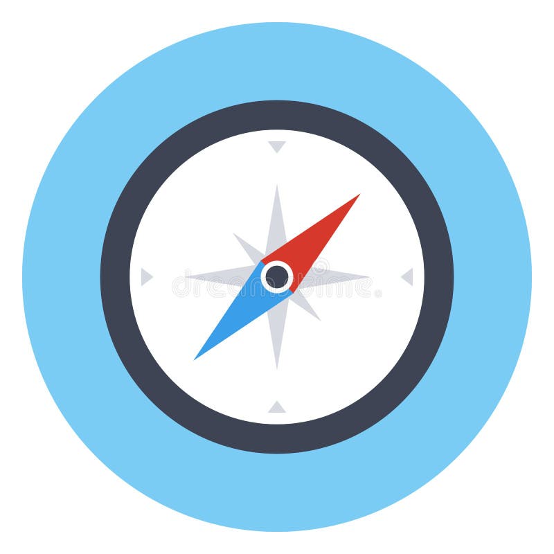 Compass Icon, Modern Minimal Flat Design Style, Vector Illustration ...