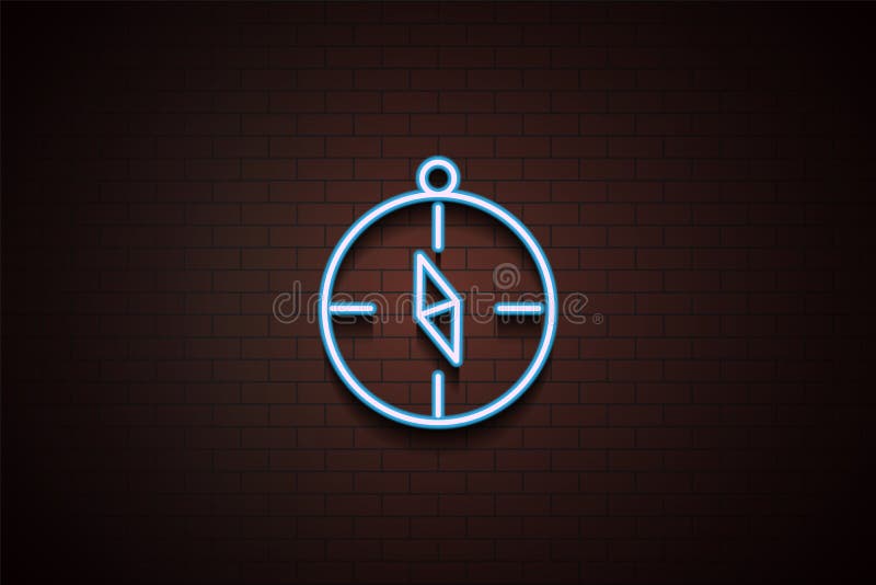 Compass Icon in Neon Style. One of Safari Collection Icon Can Be Used ...